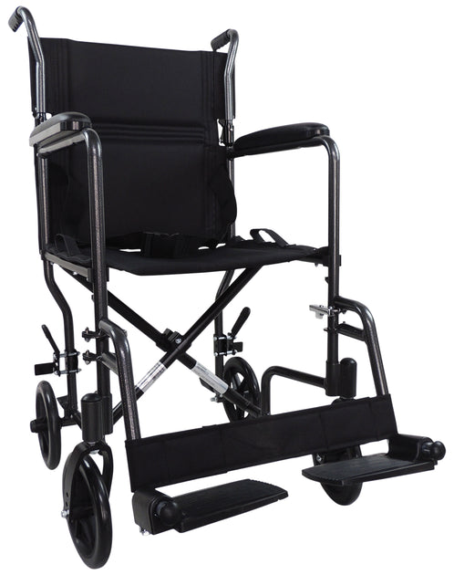 Aidapt Aluminium Compact Transport Black Wheelchair | Ross Care